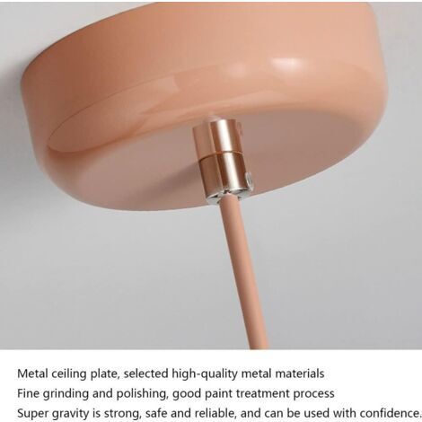 Suspension LED design moderne boule rose macaron pour îlot de cuisine ...