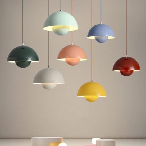 Suspension LED design moderne boule rose macaron pour îlot de cuisine ...