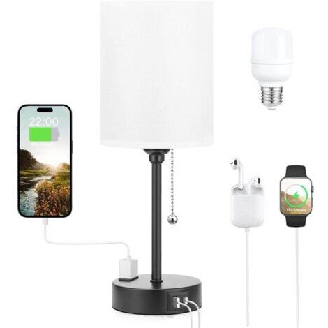 Lampe de Chevet avec USB C pour Finir le Désordre des Câbles et Prises ...