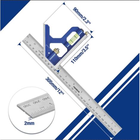 Kombinationswinkellineal, 300 mm Edelstahl-Kombinationswinkel ...