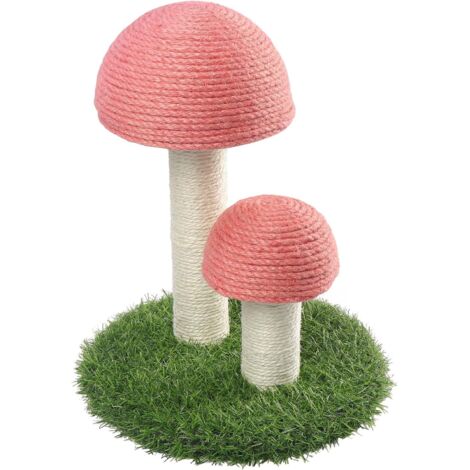 Árbol para gatos de sisal rosa con estampado de setas, cubierto con ...