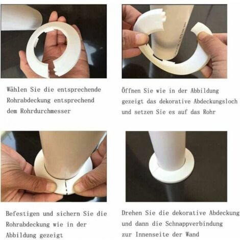 Cache-tuyau pour radiateur, sanitaire, sol, mur, 16 mm/20 mm/25 mm, 24 ...