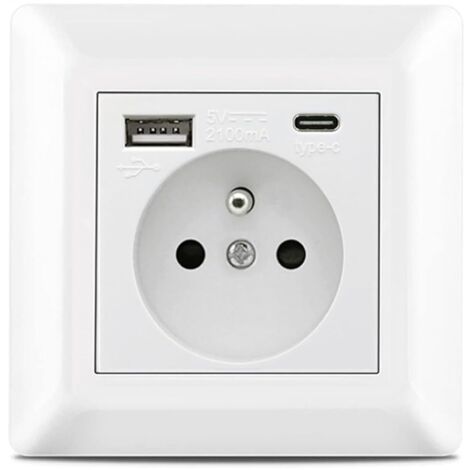Prise murale USB Type C, port de charge, alimentation électrique ...