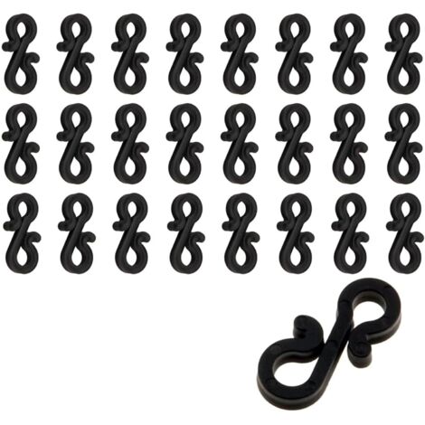 120 aros de plástico negro en forma de S para luces navideñas y ...