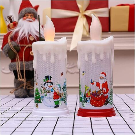 Candele senza fiamma, candele natalizie con fiamma bianca calda con ...