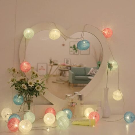 Cadena de luces de 1 m de largo con 20 bolas de algodón LED para ...