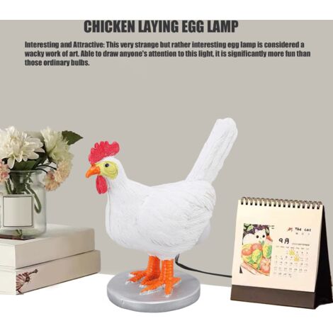 Lámpara de huevo de gallina divertida, lámpara LED realista de resina ...