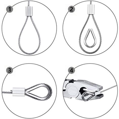 Juego de cables de acero de 50 m, tensor de cable de acero para jardín ...