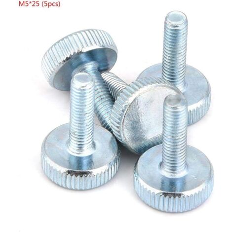 Vis à oreilles M5, vis à oreilles à tête moletée plate and acier au ...