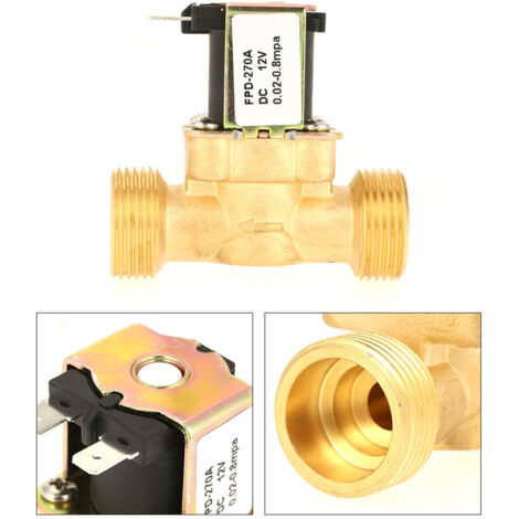 Válvula de agua eléctrica, G3/4 DC12V, válvula solenoide eléctrica de ...