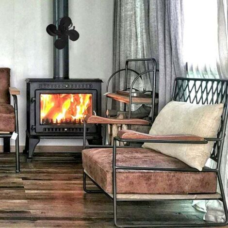 Ventilador de estufa de humos - 4 aspas fijadas al conducto de la chimenea