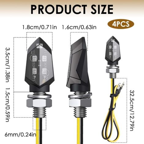 Motorrad LED Blinker, 4er Set Mini Motorrad Blinker 12V, Universal ...