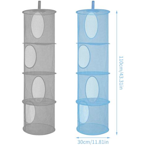 Stück Hängender Netz-Aufbewahrungskorb, faltbarer Netzkorb mit 4 Ebenen ...