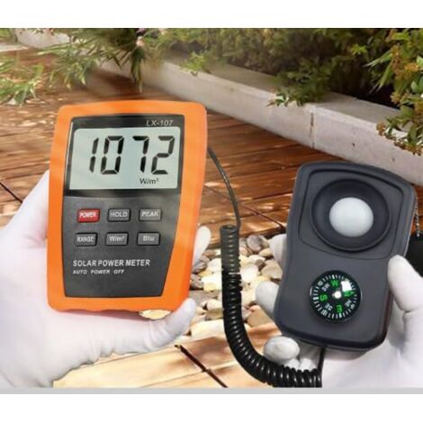 Digitales Lux-Messgerät, LX107 Illuminometer, Solarstrommessgerät, 2000 ...