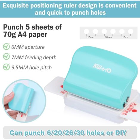 6-Loch-Stanzer, Papierstanzer, Loseblatt-Stanzer, A4/30-Loch, A5/20 ...