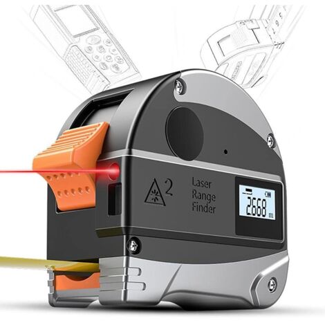 Digitales Maßband, 2-in-1-Laser-Entfernungsmesser-Maßband, 40-m-Laser-Maßband mit 5-m-Digital ...