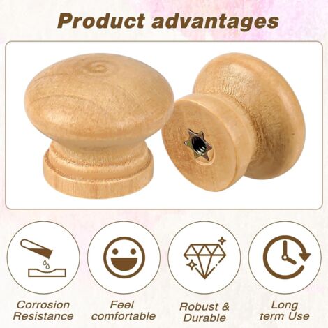 20 pezzi Pomelli per cassetti in legno Pomelli in legno Pomelli rotondi ...