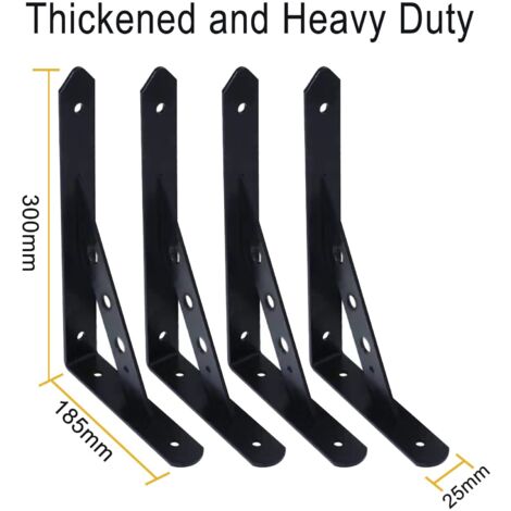 4 confezioni di staffe per mensole a muro, staffe in metallo per ...