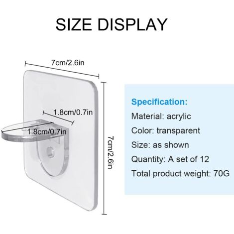 Staffe per mensole autoadesive, pioli di supporto per mensole, 12 pezzi ...