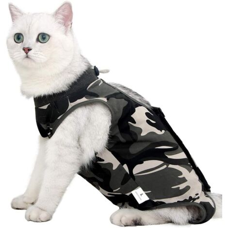 Guaina post-operatoria per gatti, con design anti-leccamento per ferite ...