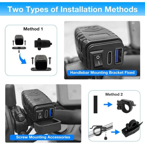 Presa USB impermeabile da 12 V per moto, tipo C e caricabatterie USB ...