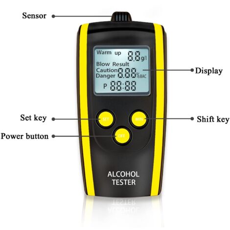 Probador de alcohol, detector de alcohol etílico digital portátil ...