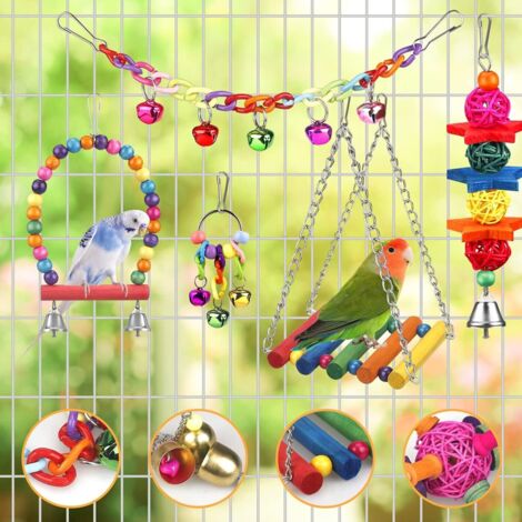 Set de juguetes para loros de 9 piezas, que incluye una escalera ...