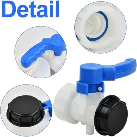 Lntyq Vanne Cuve 1000L Plastic, Bec Filetée Valve DN40 (62 mm ...