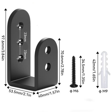 Lntyq Confezione da 2 staffe per porta a forma di U, staffa per porta a ...