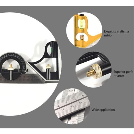 Lntyq Escuadra combinada de 300 mm, escuadra de carpintero, regla ...