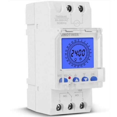 Lntyq Reloj electrónico digital con pantalla LCD de 24 horas, 85-265 V ...