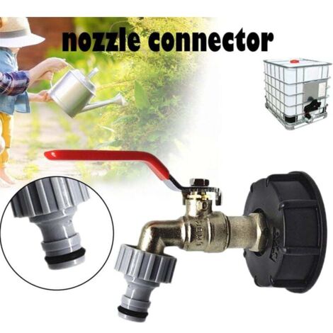 Robinet Cuve 1000L S60X6 IBC Raccord Robinet avec raccord de tuyau 1/2", adaptateur de réservoir ...