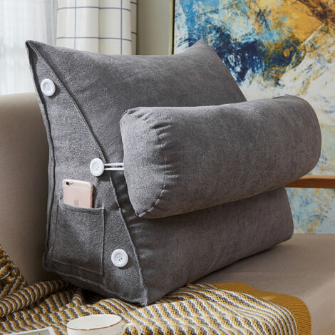 Coussin de lecture pour lit, grand coussin de dossier pour adulte avec ...