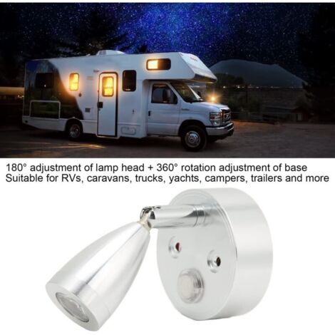 10V-30V RV Liseuse, Spot LED Lampe de Chevet 3000K Blanc Chaud Lampe de ...