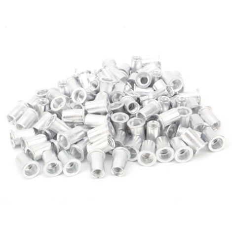 100 pièces/écrous de rivetage plaqués à tête plate en aluminium et ...