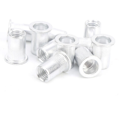 100 pièces/écrous de rivetage plaqués à tête plate en aluminium et ...