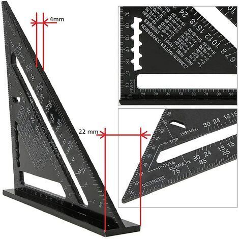 Equerre Menuisier Multifunctions , Metal Aluminium Triangle Règle Équerre Trusquin Guide ...