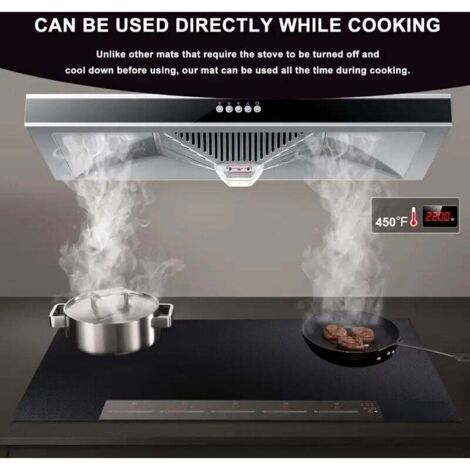 Tapis de Cuisson en Silicone pour Plaque Induction, 52x61cm Plaque de ...