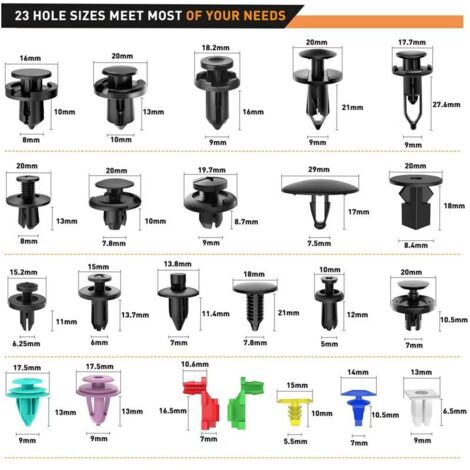 Kit Complet de Clips de Fixation en Plastique pour Auto – Lot de 680 ...