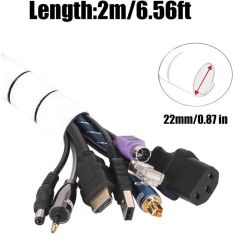 Cache Cable, 2m Gaine Souple Electrique Cable Management pour Ranger ou ...