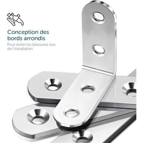 Équerre de Fixation en Métal equerre Inox,Lot de 20 Équerres de ...