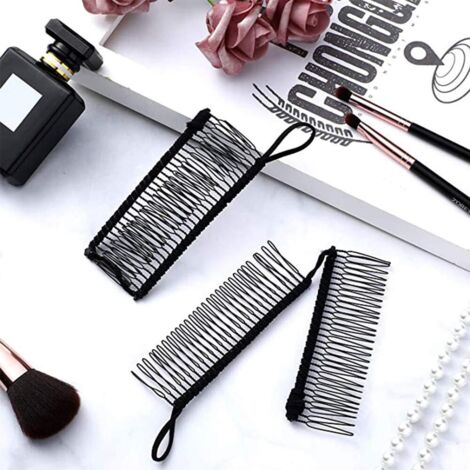 Pince cheveux banane vintage noire, peigne double extensible 30 dents ...