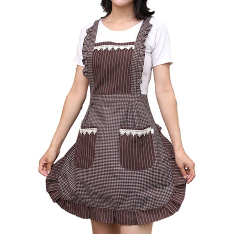 Joli tablier rouge pour cuisine, avec poches, parfait pour café ou ...