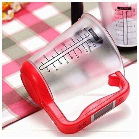 Verre doseur Verre Mesureur Numérique avec Balance de Cuisine Cruche de Mesure avec Numérique Ecran