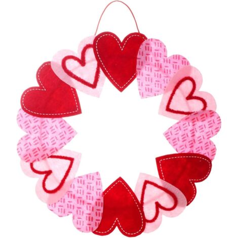 Couronne de Saint-Valentin en feutre de 40,6 cm - Couronne de cœur ...