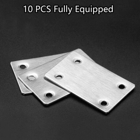 10 Fixation Droits Plats Plaques Acier Connecteurs Equerre Plats ...