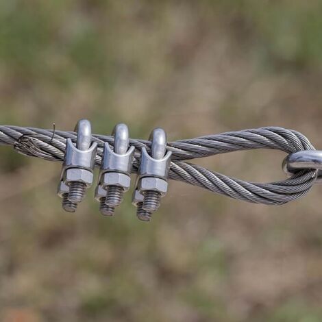 Lot de 24 Serre Cable Acier M3 U Boulon Clip de Câble en acier ...