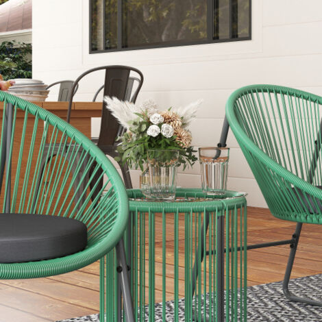 Mobilier de jardin Jufeng avec coussins confortables et table d'appoint ...