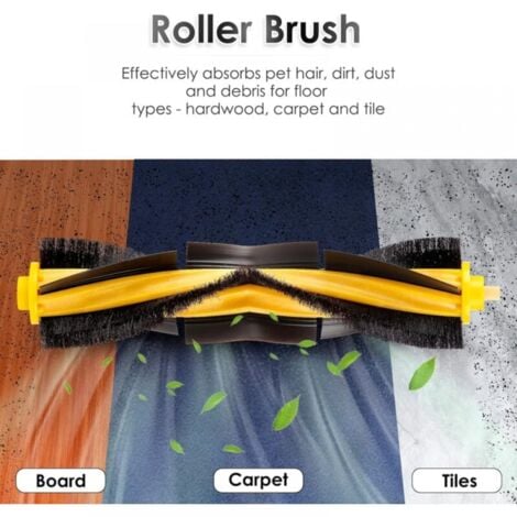 (2 Stück) Ersatzwalzenbürste und Hauptbürste für Ecovacs DEEBOT OZMO 920 950 T8 AIVI Max T9 T5 ...