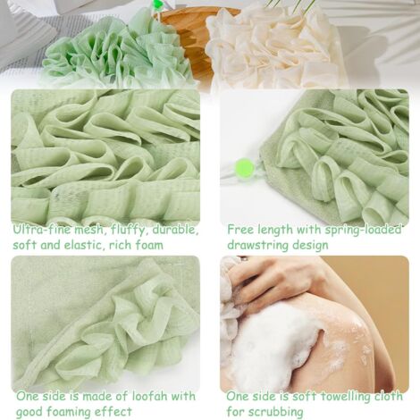 2-in-1-Set: Luffa-Badeschwamm und feinmaschiger Luffaschwamm ...